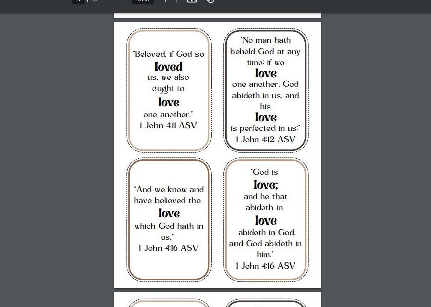 1 John, Bible Flash Cards, Bible Verse Cards, Kids Bible Printable ...