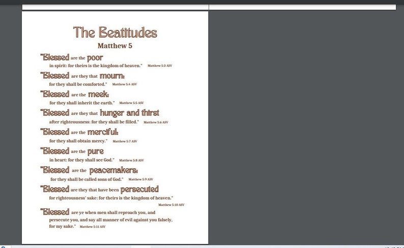 The Beatitudes, Beatitudes Poster, Beatitudes Printable, Matthew 5 ...