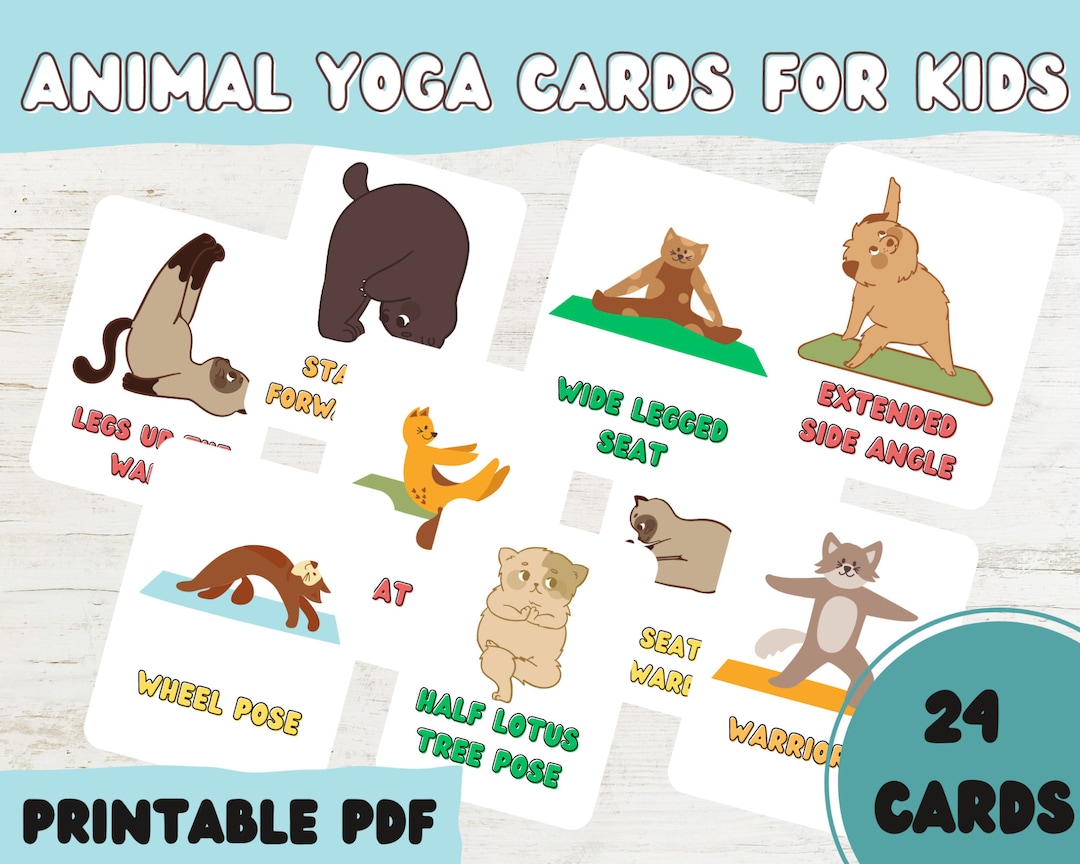 Kids Animal Yoga Poses Cards Yoga for Kids Kids Mindfulness - Etsy