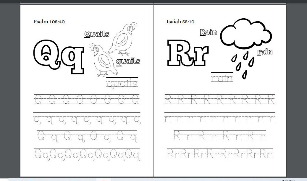 Bible Alphabet, Alphabet Tracing, ABC Tracing, Alphabet Trace, ABC ...