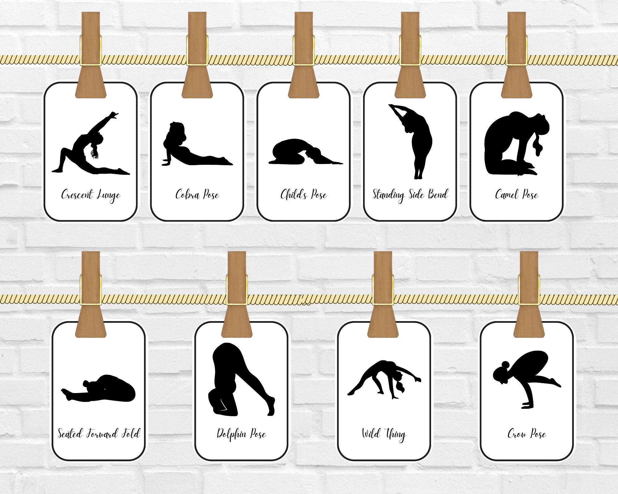 Yoga Poses, Yoga Printable, Yoga Flashcards, Yoga Cards, Yoga Asanas ...