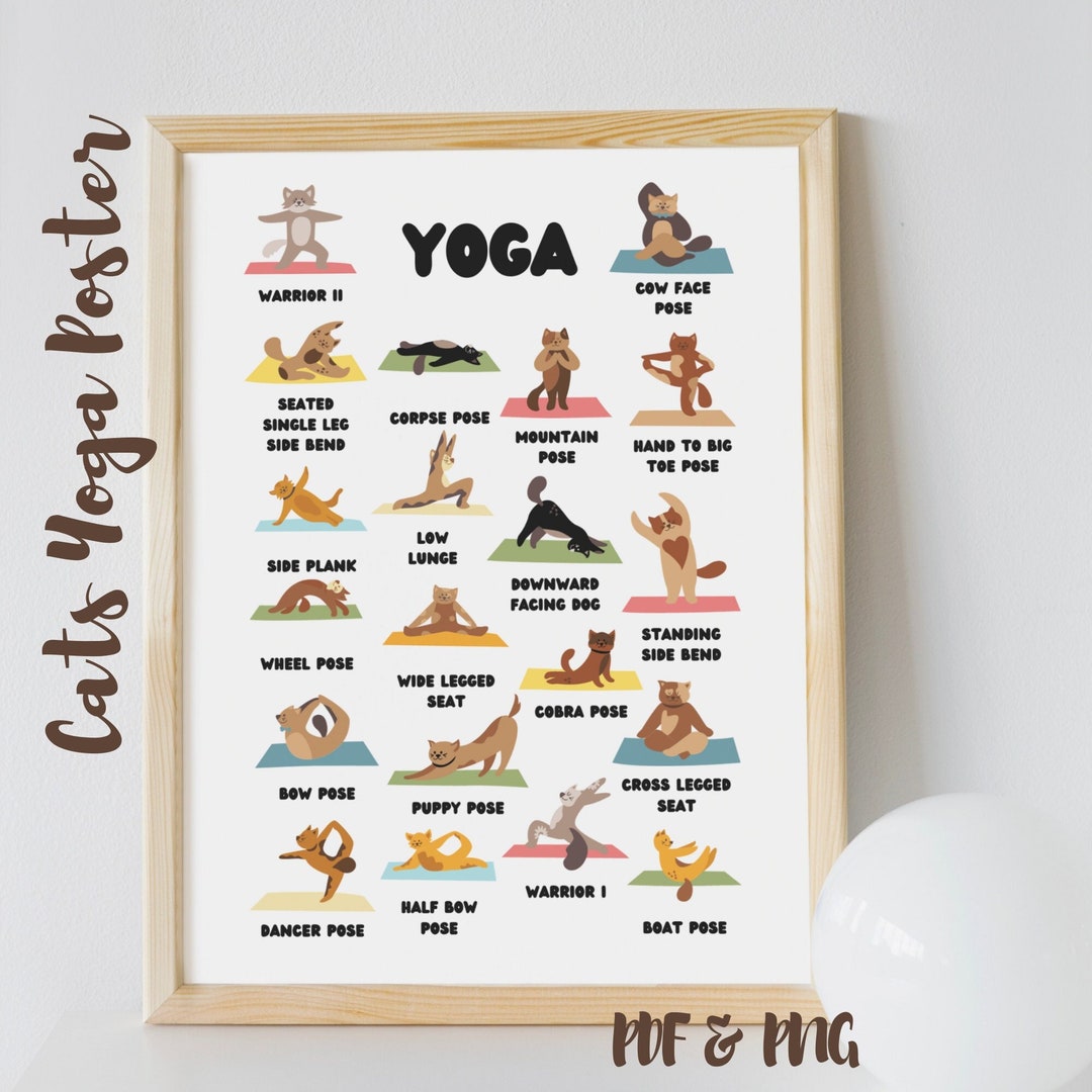 Yoga Poster Print, Yoga Digital Print, Yoga Download, Animal Yoga Print ...