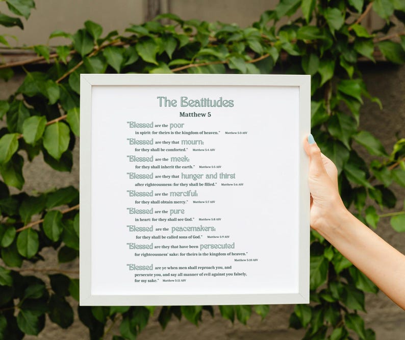 The Beatitudes, Beatitudes Poster, Beatitudes Printable, Matthew 5 ...