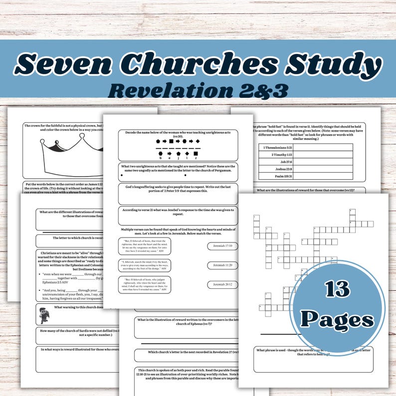 Bible Activity Pages, Revelation, Bible Worksheets, Kids Bible Lessons ...
