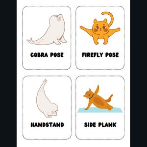 Kids Animal Yoga Poses Cards, Yoga for Kids, Kids Mindfulness, Calming ...