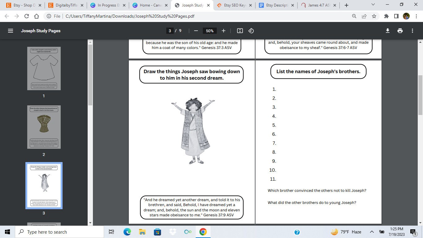 Story of Joseph, Bible Activity Pages, Bible Worksheets, Kids Bible ...