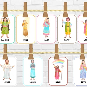 Bible Characters, Kids Bible Cards, Bible Flash Cards, Kids Bible Study ...