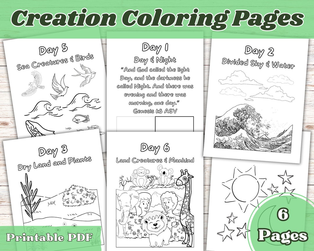 Genesis, Creation Bible Story, Bible Coloring Pages, Bible Coloring ...