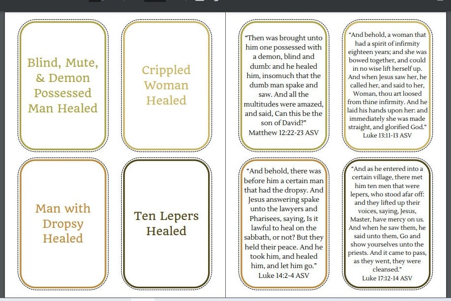 Miracles of Jesus, Jesus Miracles, Bible Flashcards, Kids Bible Cards ...