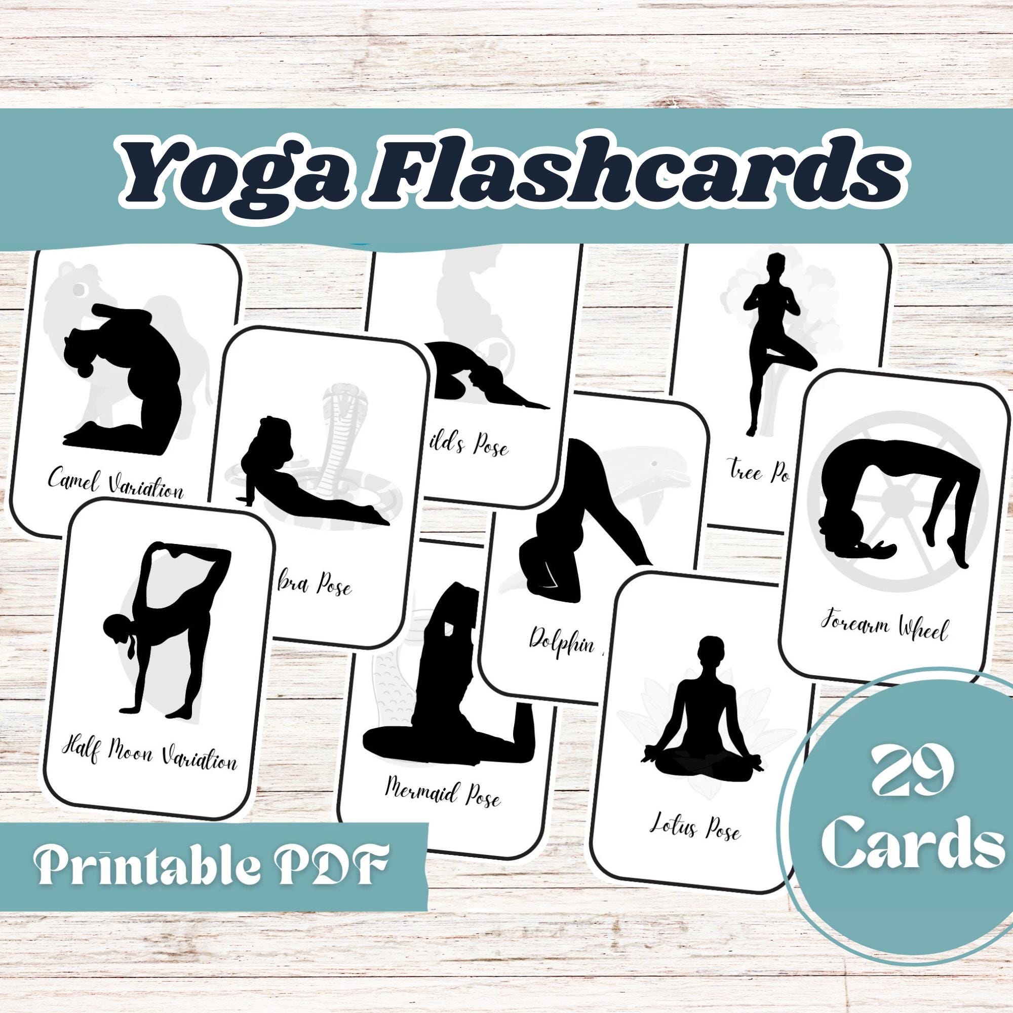 Yoga Poses, Yoga Printable, Yoga Flashcards, Yoga Cards, Yoga Asanas ...