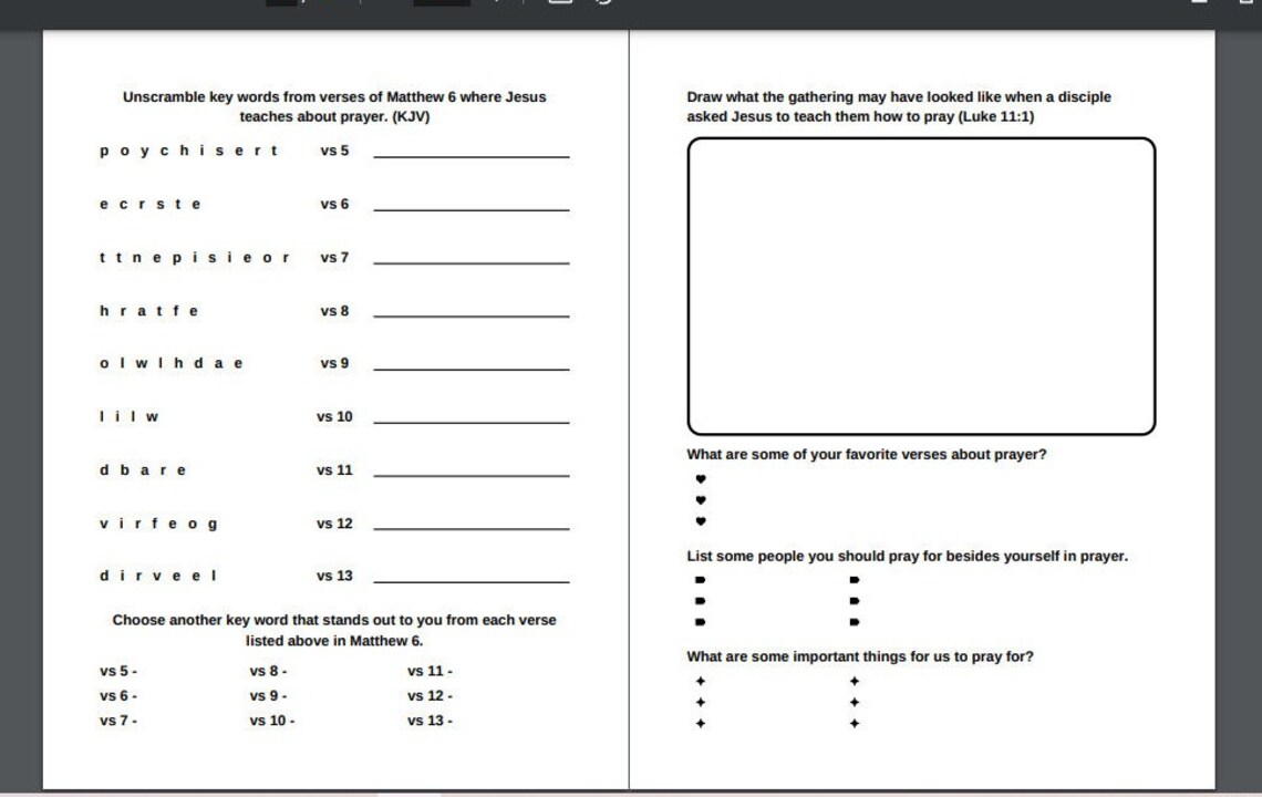 Prayer Worksheet, How to Pray, Childrens Prayer, Kids Prayer, Kids ...