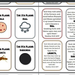 10 Plagues, Ten Plagues Bible, Ten Plagues of Egypt, Bible Flash Cards ...