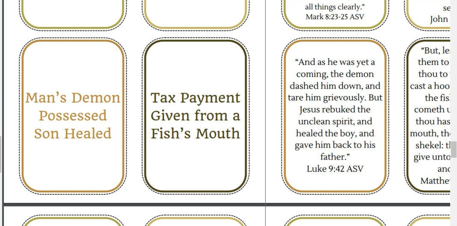 Miracles of Jesus, Jesus Miracles, Bible Flashcards, Kids Bible Cards ...