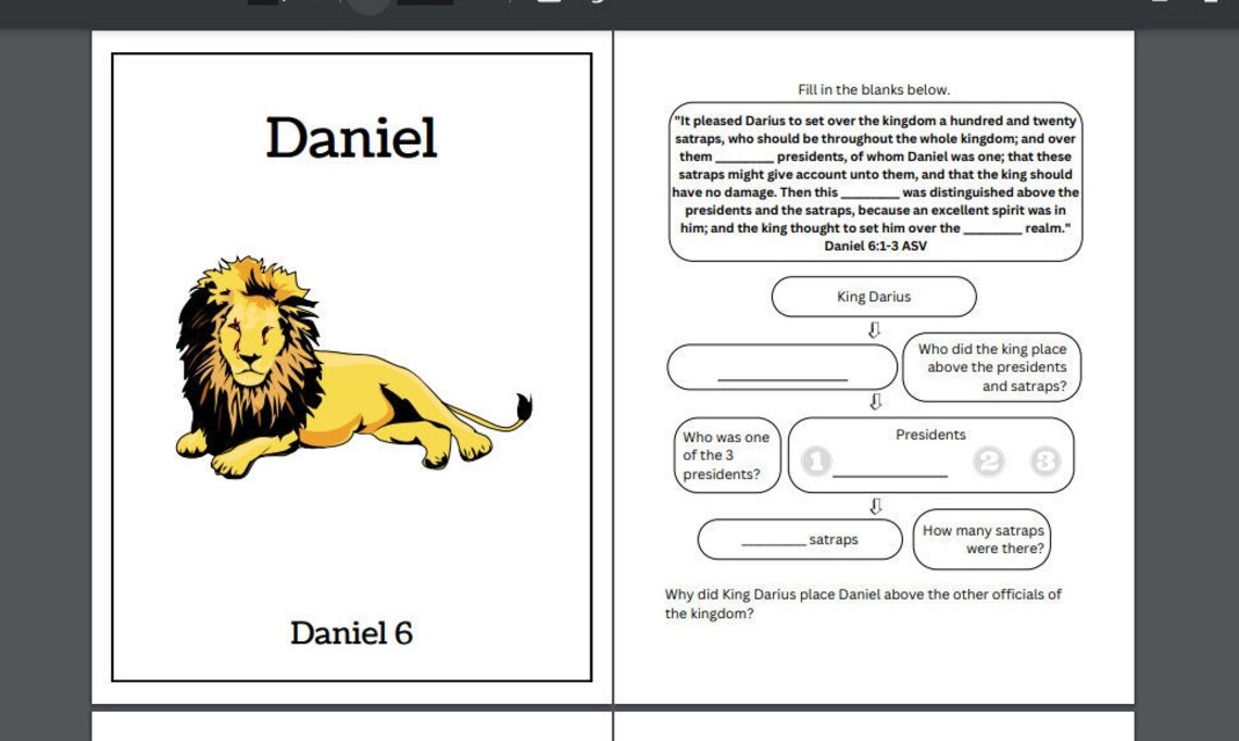 Daniel Bible, Bible Worksheets, Kids Bible Printable, Kids Bible Study ...