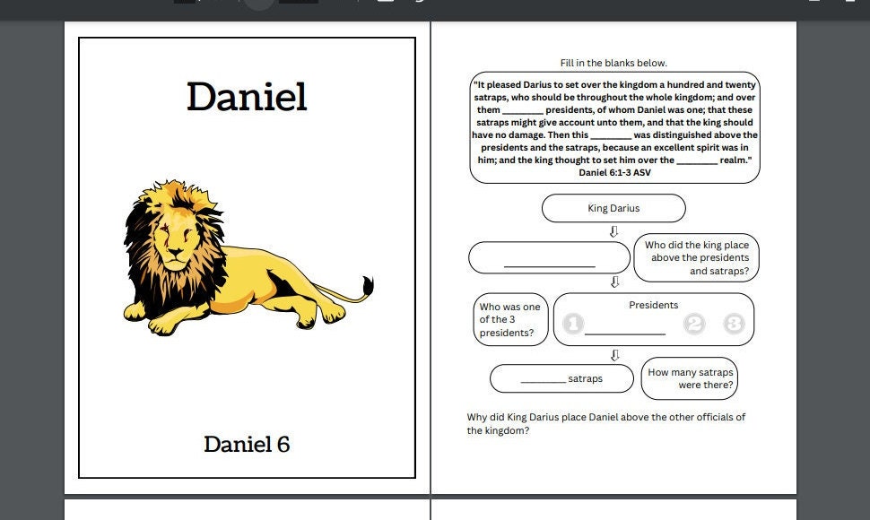 Daniel Bible, Bible Worksheets, Kids Bible Printable, Kids Bible Study ...