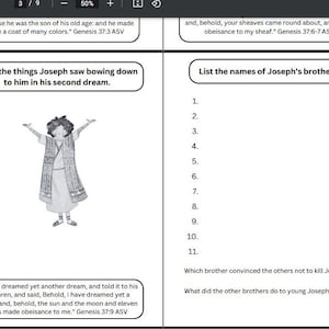 Story of Joseph, Bible Activity Pages, Bible Worksheets, Kids Bible ...