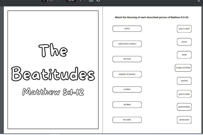The Beatitudes, Beatitudes, Beatitudes Printable, Matthew 5, Bible ...