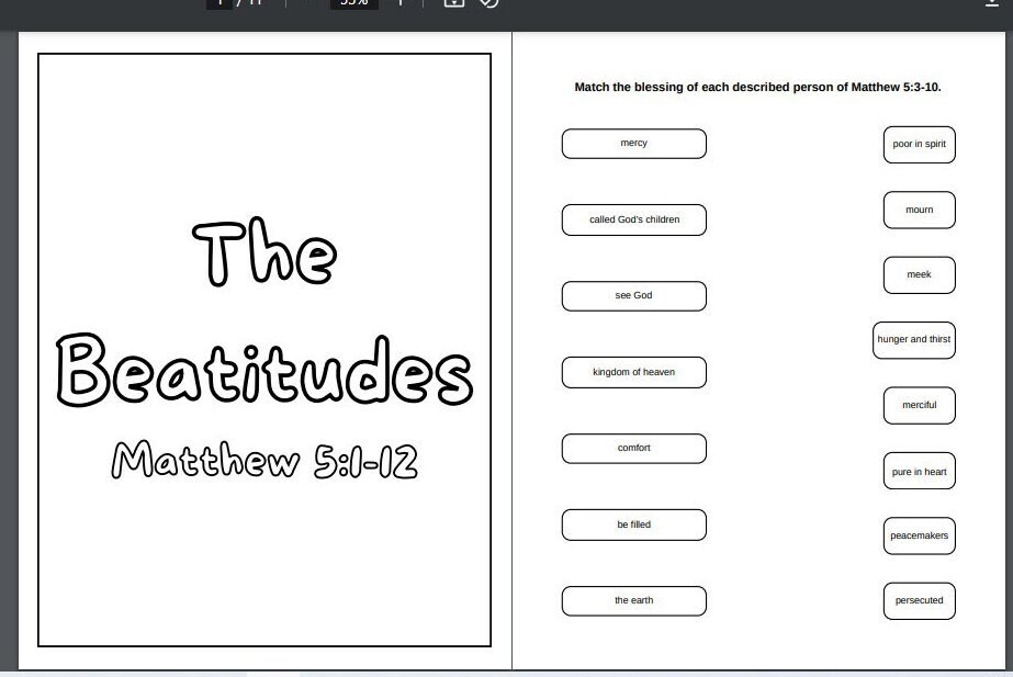 The Beatitudes, Beatitudes, Beatitudes Printable, Matthew 5, Bible ...