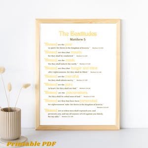 The Beatitudes, Beatitudes Poster, Beatitudes Printable, Matthew 5 ...