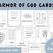 Armor of God, God’s Armor, Ephesians 6, Kids Bible Cards, Bible Verse ...