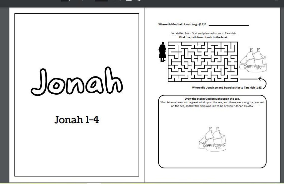 Jonah, Jonah and Big Fish, Kids Bible Printable, Kids Bible Lessons ...