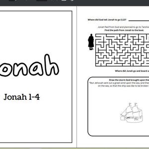Jonah, Jonah and Big Fish, Kids Bible Printable, Kids Bible Lessons ...