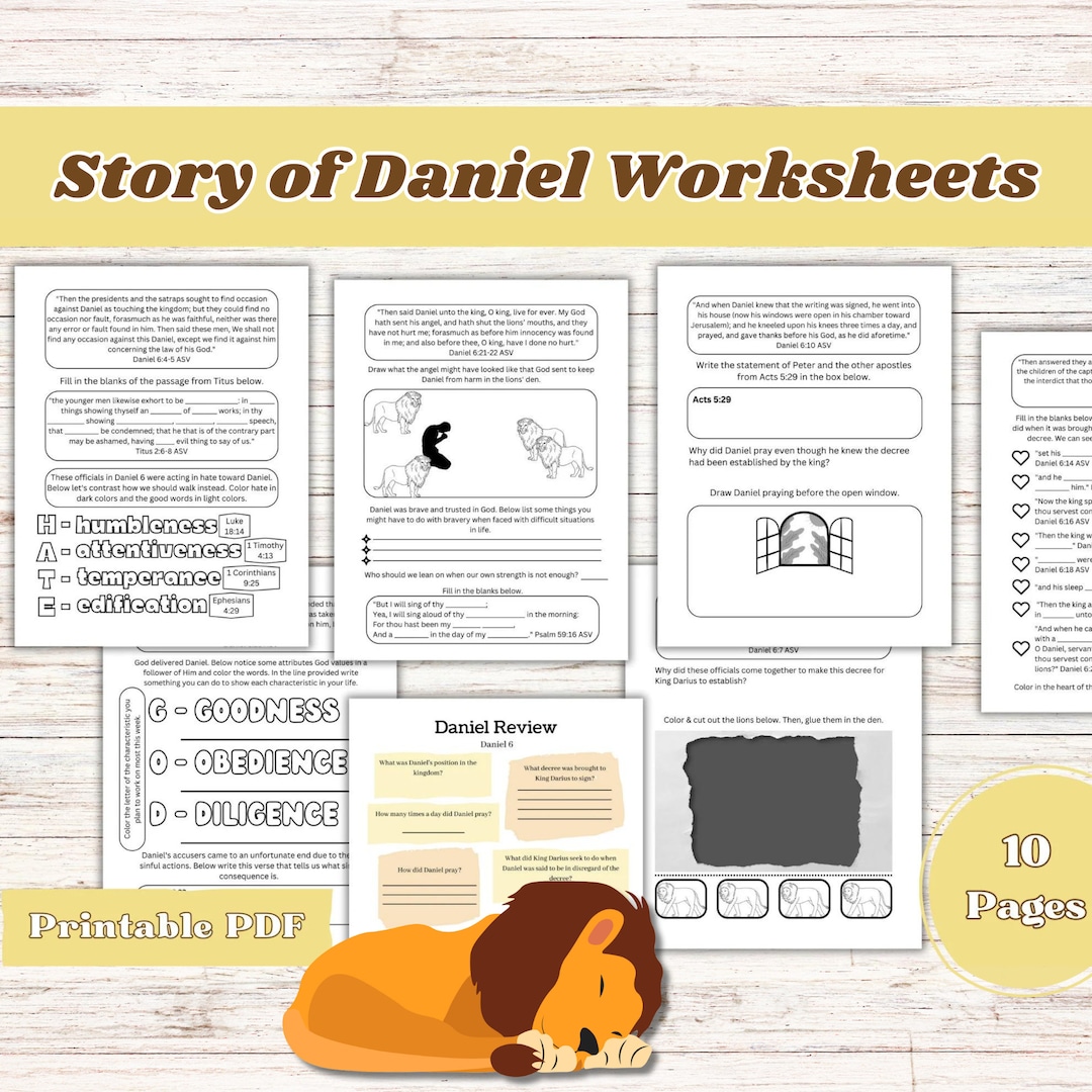 Daniel Bible, Bible Worksheets, Kids Bible Printable, Kids Bible Study ...