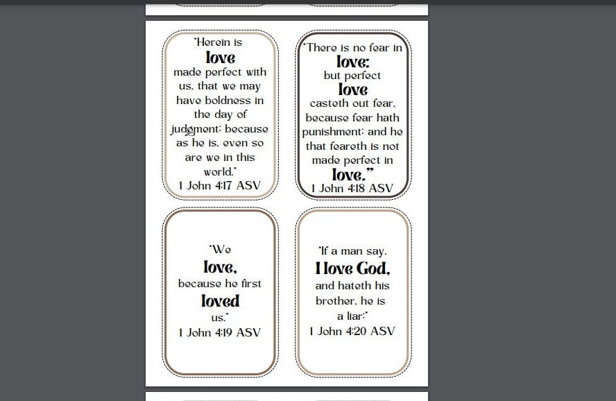 1 John, Bible Flash Cards, Bible Verse Cards, Kids Bible Printable ...