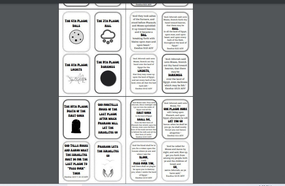 10 Plagues, Ten Plagues Bible, Ten Plagues of Egypt, Bible Flash Cards ...