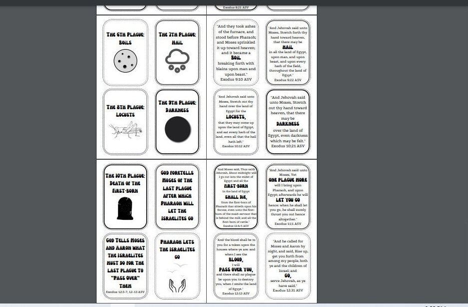 10 Plagues, Ten Plagues Bible, Ten Plagues of Egypt, Bible Flash Cards ...