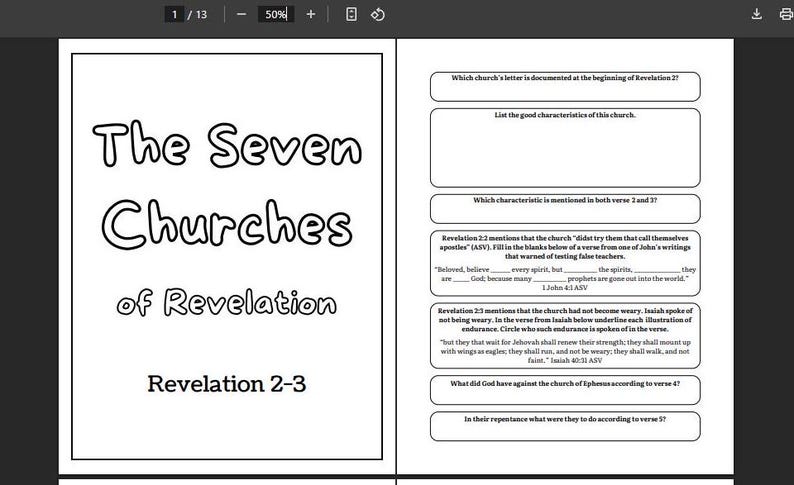 Bible Activity Pages, Revelation, Bible Worksheets, Kids Bible Lessons ...