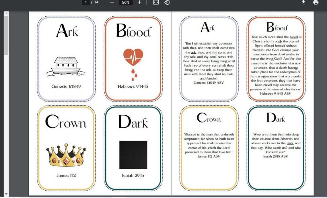 Bible Alphabet, Kids Bible Cards, Alphabet Flashcards, ABC Bible Verses ...