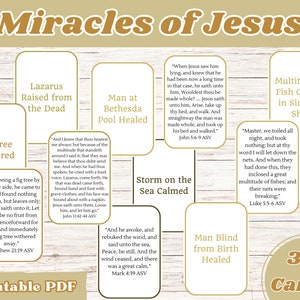 Miracles of Jesus, Jesus Miracles, Bible Flashcards, Kids Bible Cards ...