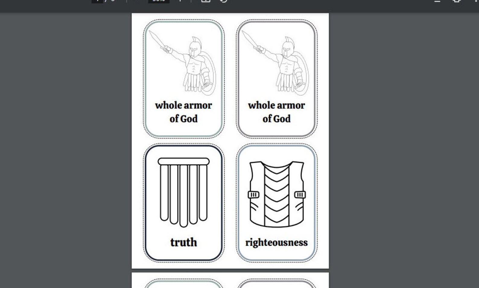Armor of God, God’s Armor, Ephesians 6, Kids Bible Cards, Bible Verse ...