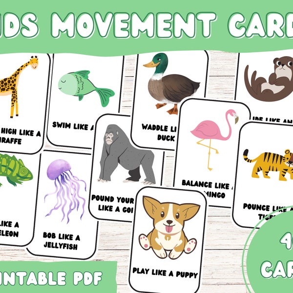 Animal Flash Cards - Etsy