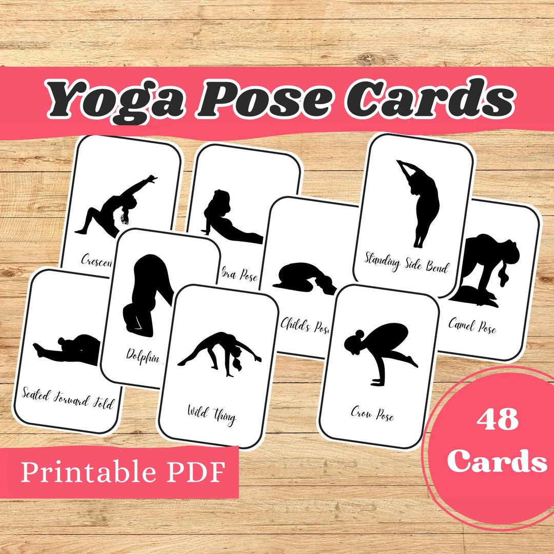Yoga Poses, Yoga Printable, Yoga Flashcards, Yoga Cards, Yoga Asanas ...