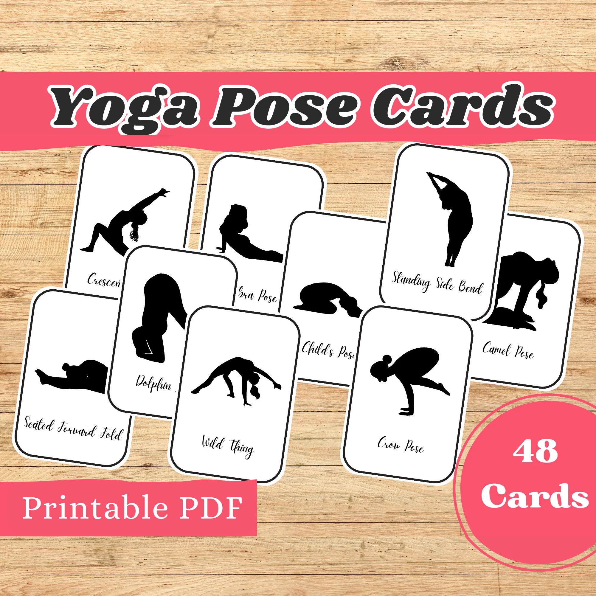 Yoga Poses, Yoga Printable, Yoga Flashcards, Yoga Cards, Yoga Asanas ...