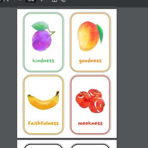 Fruit of the Spirit, Kids Bible Cards, Bible Flash Cards, Bible Verse ...