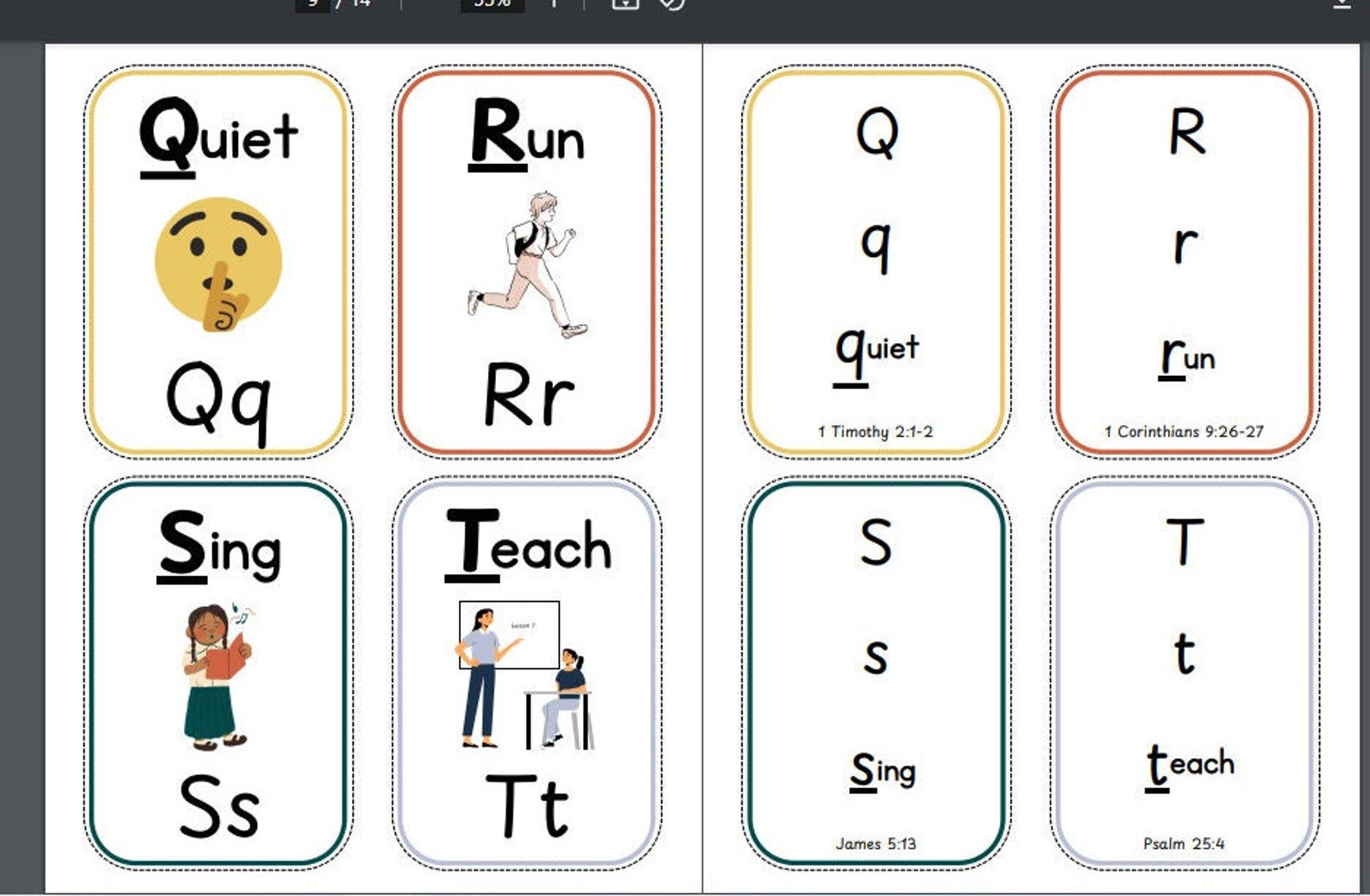 Bible Alphabet, Kids Bible Cards, Alphabet Flashcards, ABC Bible Verses ...