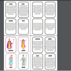 Bible Characters, Kids Bible Cards, Bible Flash Cards, Kids Bible Study ...