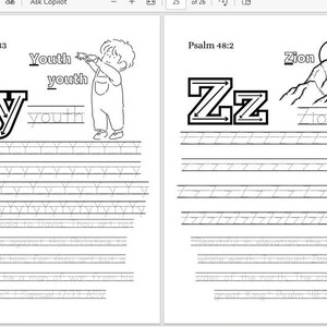 Bible Alphabet, Alphabet Tracing, ABC Tracing, Alphabet Trace, ABC ...