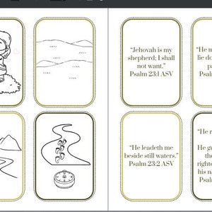 Psalm 23, Psalm 23 Printable, Psalms 23, Bible Cards for Kids, Kids ...