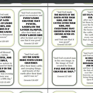 Genesis, Creation Bible Story, Kids Bible Cards, Bible Flash Cards ...