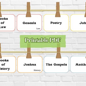 Books of the Bible Flashcards, Books of Bible Cards for Kids, Kids ...