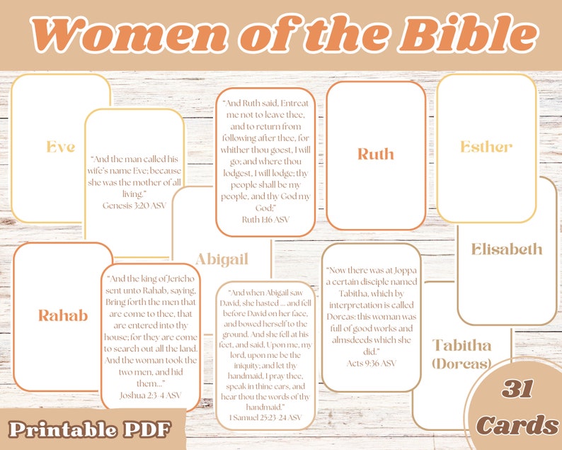 Bible Characters, Kids Bible Cards, Bible Flash Cards, Kids Bible Study ...