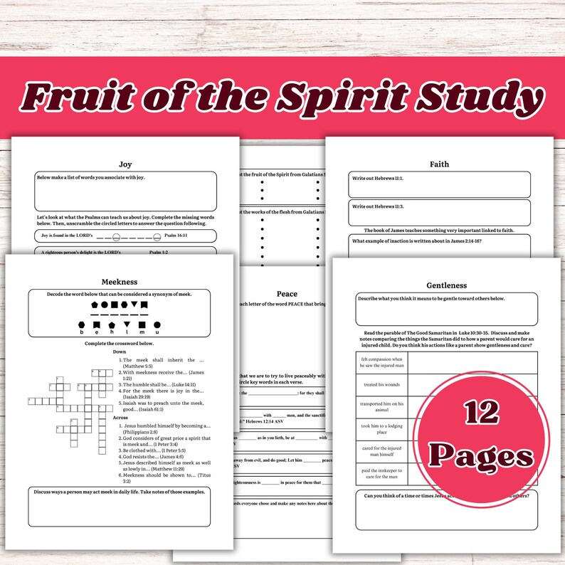 Fruit of the Spirit, Galatians, Kids Bible Printable, Kids Bible Study ...
