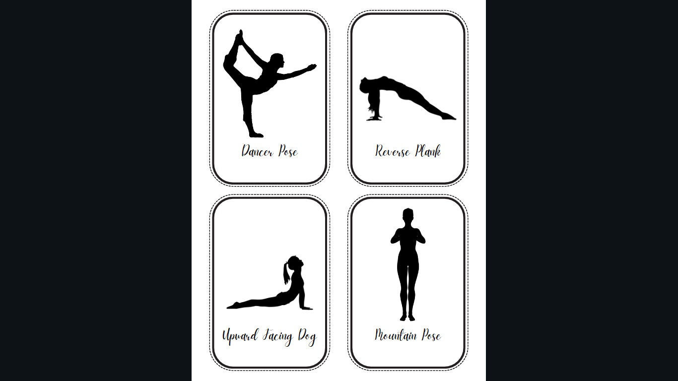 Yoga Poses, Yoga Printable, Yoga Flashcards, Yoga Cards, Yoga Asanas ...