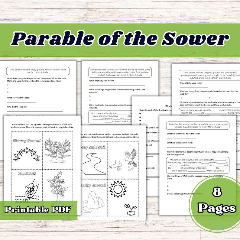 Parable of the Sower, Parables, Bible Worksheets, Kids Bible Study ...