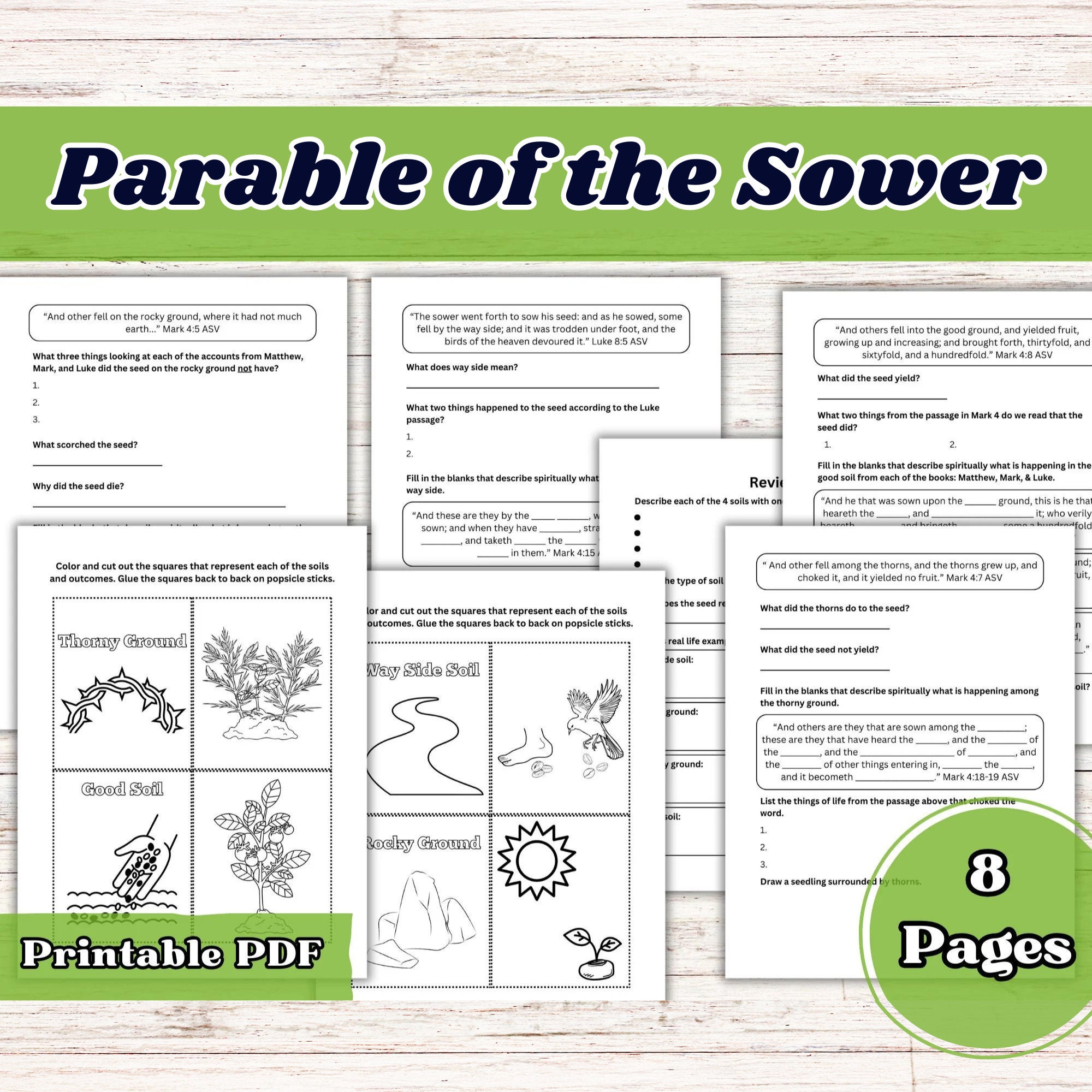 Parable of the Sower, Parables, Bible Worksheets, Kids Bible Study, Bible Activities, Kids Bible ...