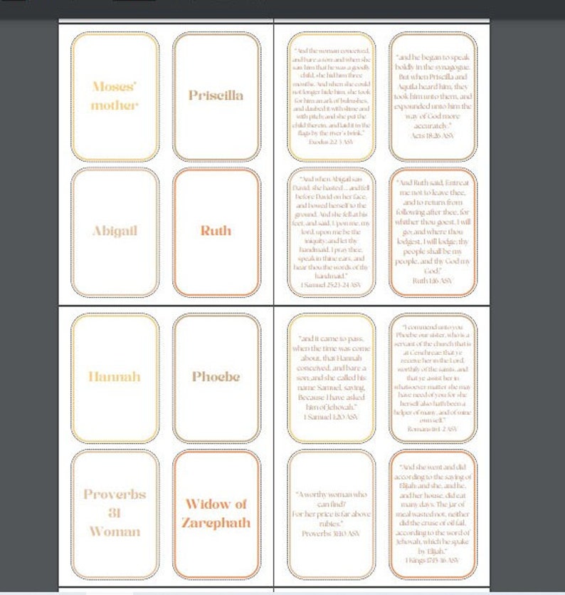 Bible Characters, Kids Bible Cards, Bible Flash Cards, Kids Bible Study ...